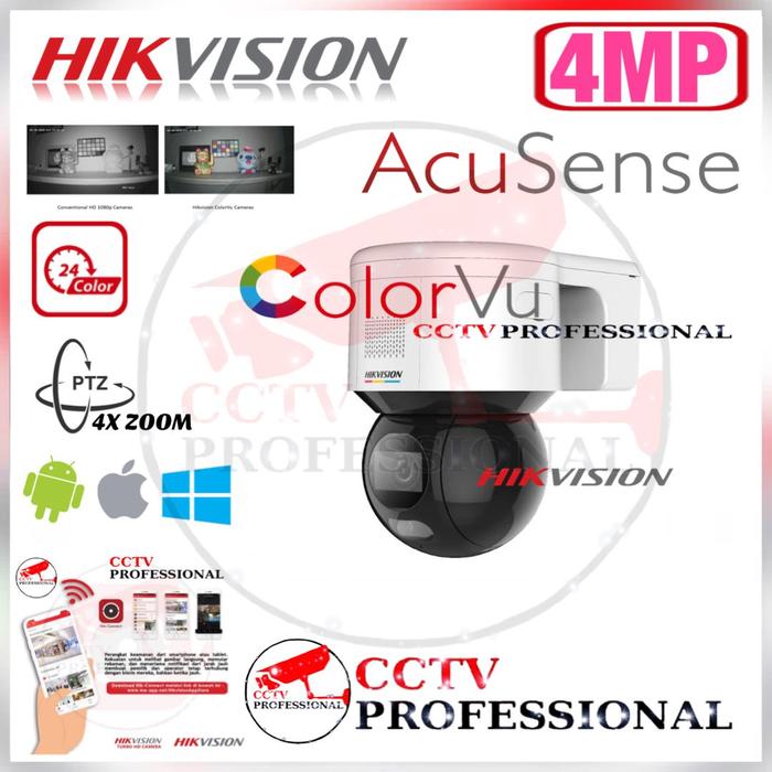 Promo HIKVISION PTZ IP CAM COLORVU DS-2DE3A400BW-DE 4MP, IP66, deep ...