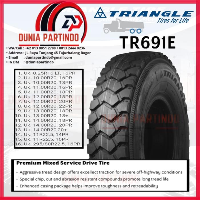 Jual Ban Truk TRIANGLE TR691E Uk. 8.25R16 -14.00R20 Chat Untuk Diskon ...