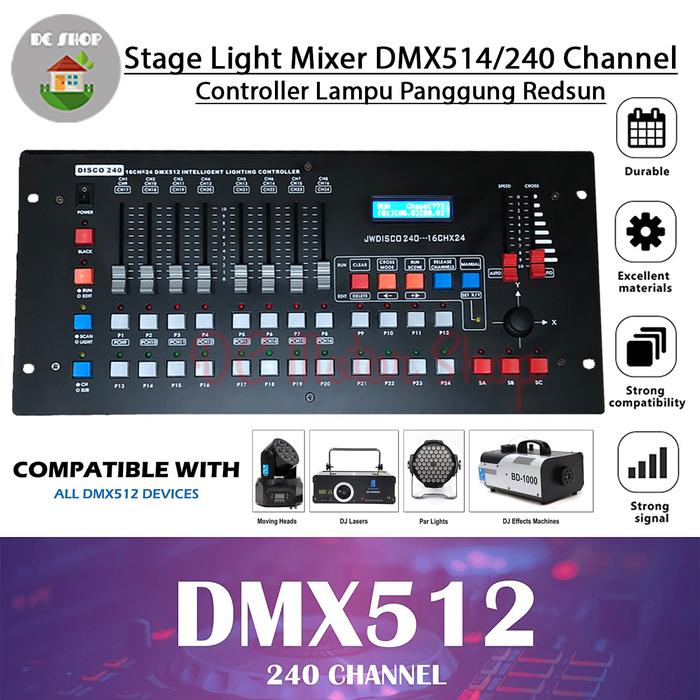 Jual Mixer Lighting DMX 512 / Disco 240 DMX240 Controller Lampu Panggung - Jakarta Pusat - DC ...
