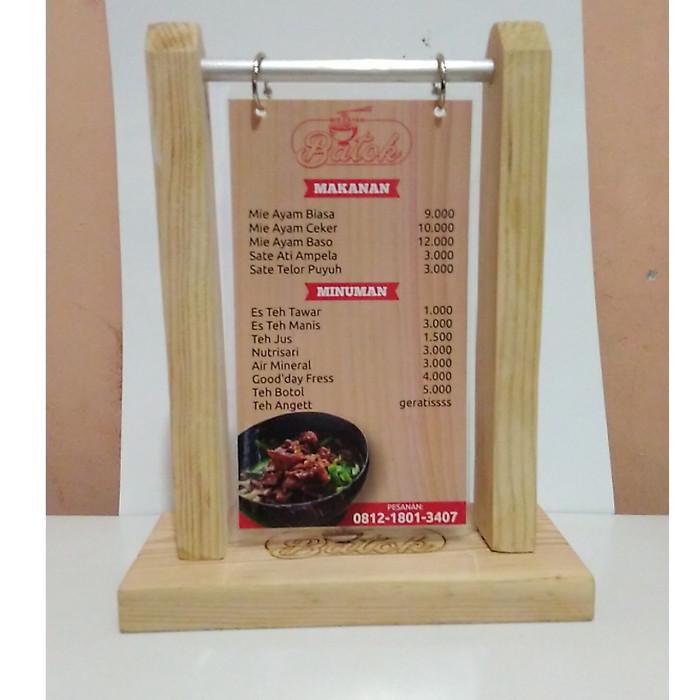Jual Menu Gantung Kayu Ukuran A4 - Kota Bandung - bukumenu | Tokopedia
