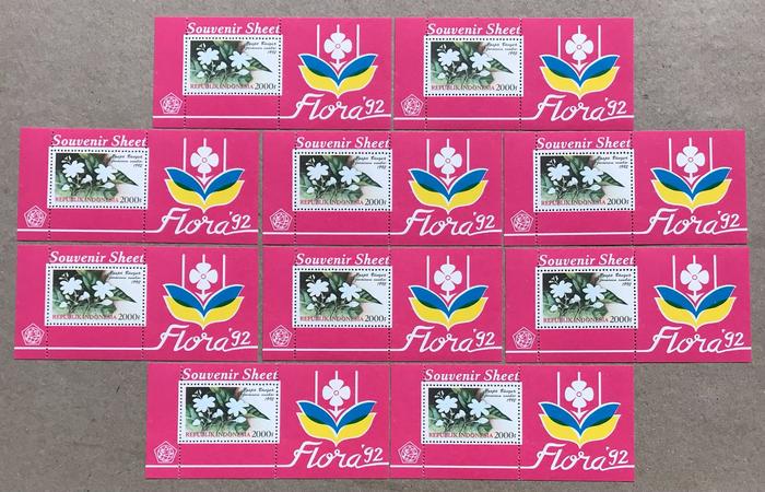 Jual PS006- perangko indonesia prangko SS seri bunga 1992 tanpa gigi ...