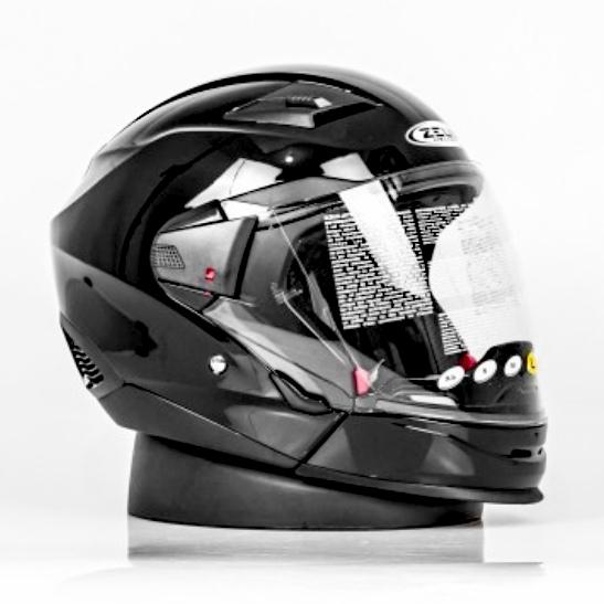 Jual helm zeus 611C black glossy hitam metalik modular Z611C zs611C - M ...