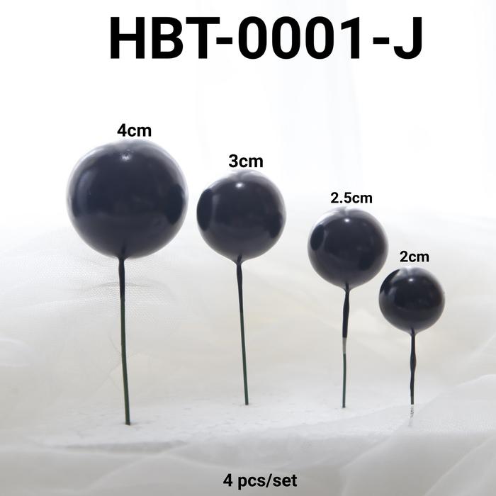 Jual GR-HBT-0001 Cake topper hiasan kue bola emas perak biru pink putih ...