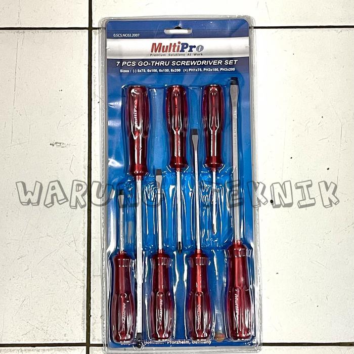 Jual MULTIPRO OBENG TEMBUS 7 PCS GO-THRU SCREWDRIVER SET - Jakarta ...