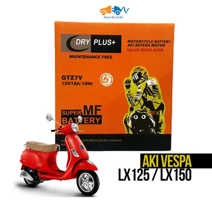 Promo Aki Kering Vespa LX150 LX125 DRYPLUS GTZ7V - Aki Gel (7Ah) - Kota Tangerang Selatan - Dian ...