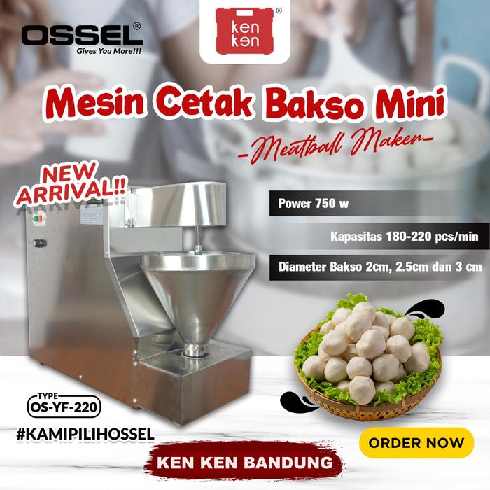 Promo Mesin Cetak Bakso OSSEL Mesin Pencetak Baso Pentol Cilok Tipe 220 ...