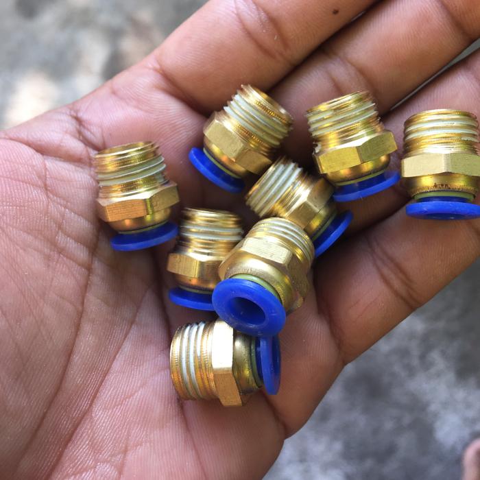 Jual Neple nepel conector pneumatic fitting ulir 1/4 selang 6mm - Kota ...