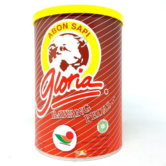 Jual GLORIA ABON SAPI PEDAS KLG 250gr | KEMASAN KALENG ASLI SALATIGA ...