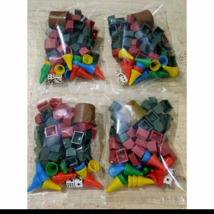 Jual Perlengkapan main monopoli ular tangga ludo per bal isi 100pcs ...
