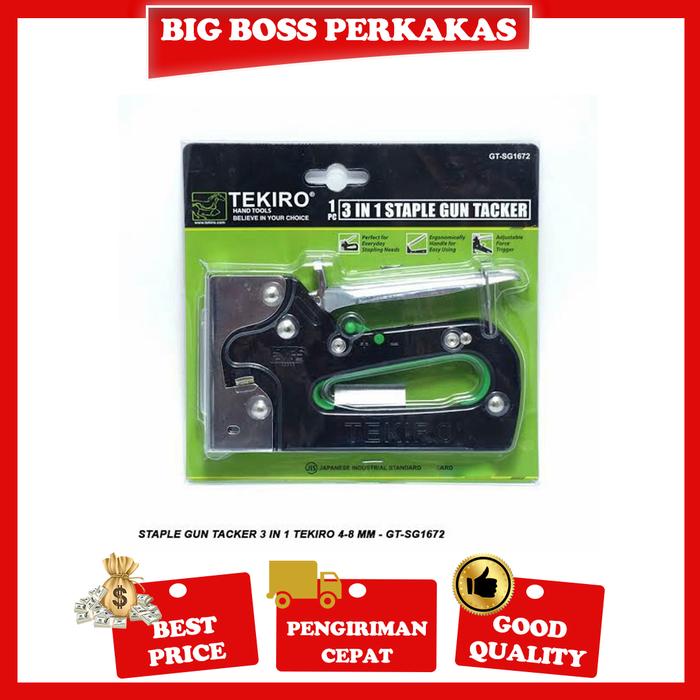 Jual TEKIRO Staple Gun 3 in 1 Way Heavy Duty Staples Tembak hekter jok - Kab. Tangerang - Big ...