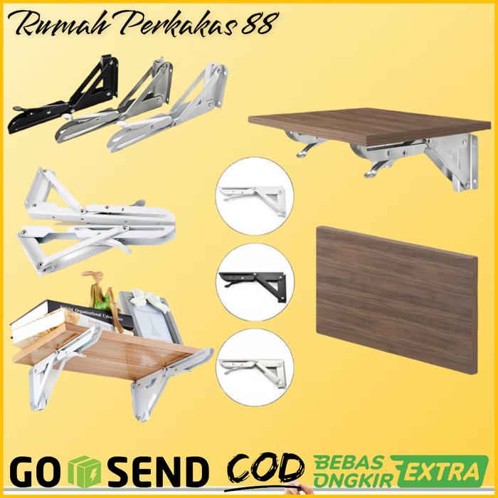 Promo Engsel Bracket Besi Siku Folding Meja Lipat Rak Stainless Steel 2 ...