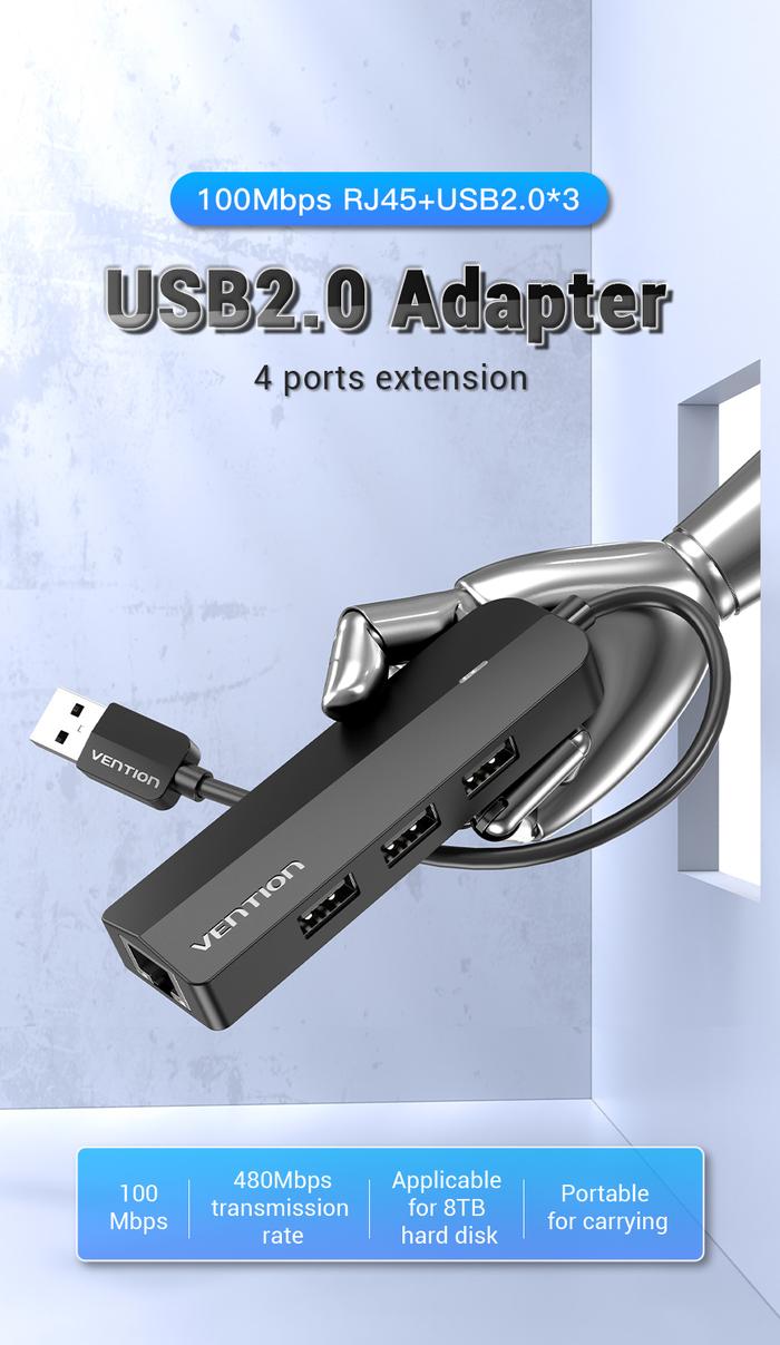 Jual Vention Usb To Lan Rj45 Ethernet Usb To Rj45 Adapter - Gbe + Hub ...