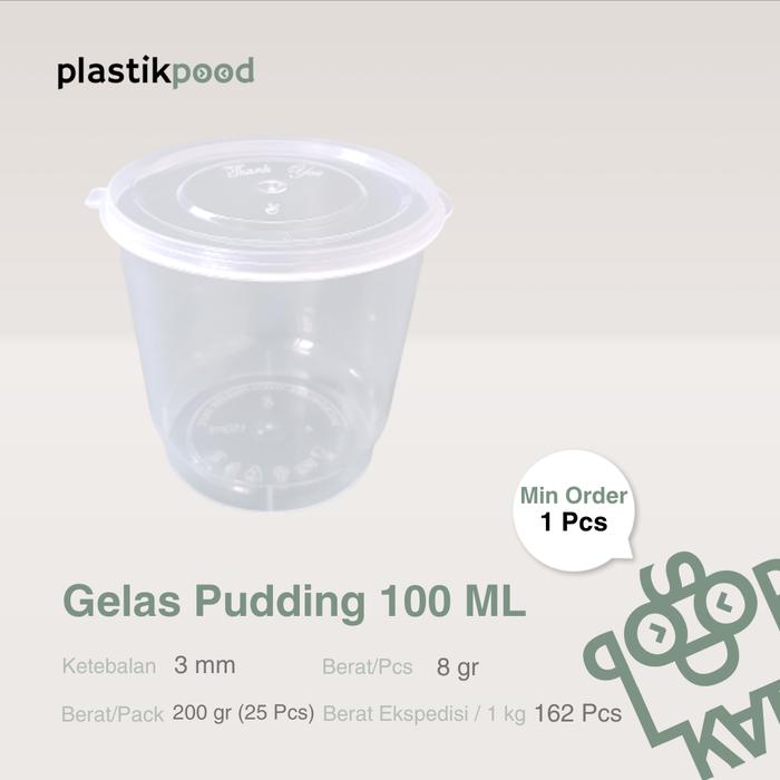 Jual Gelas Pudding 100ml Thinwall Wadah Jelly Plastik Bening - Kota ...