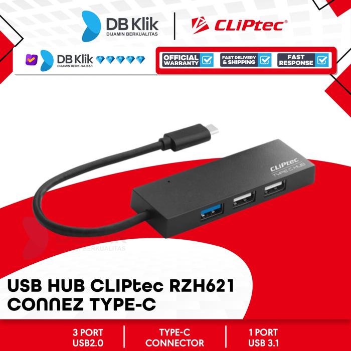 USB HUB CLIPtec RZH621 Connez Type-C USB3.1 1+3 Ports Hub - RZH 621