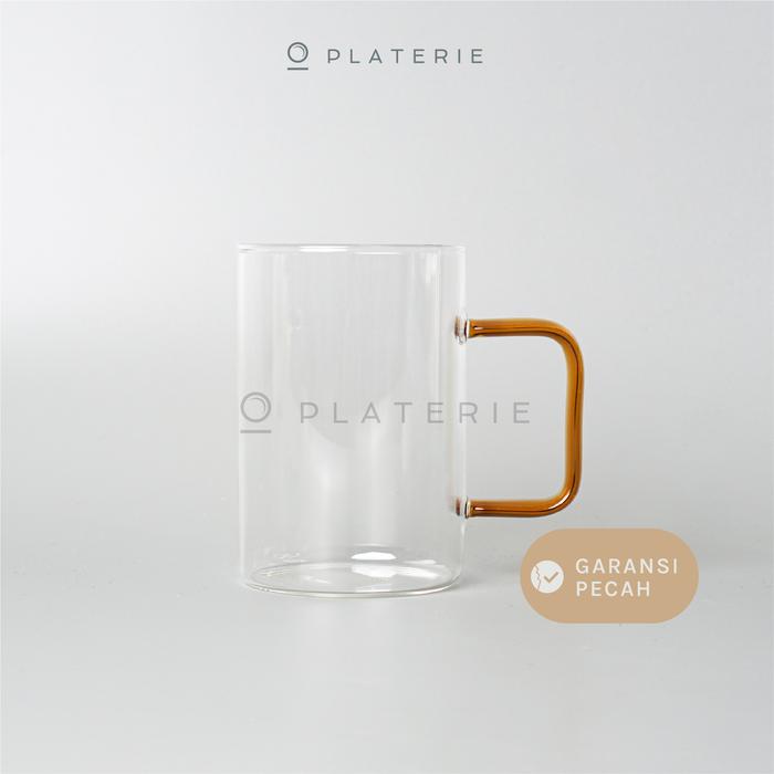Jual GELAS KACA BOROSILICATE GLASS 250 - 450 ML WITH HANDLE (+BONUS BOX) - 10 X 7 (330ML) - Kota ...