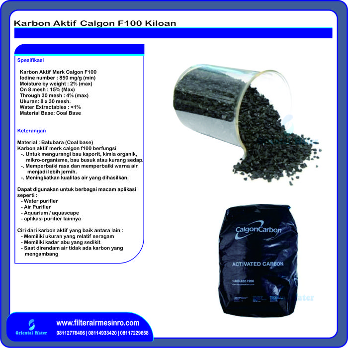 Jual Media Filter Karbon aktif calgon F100 Kiloan | Eceran - Kota ...