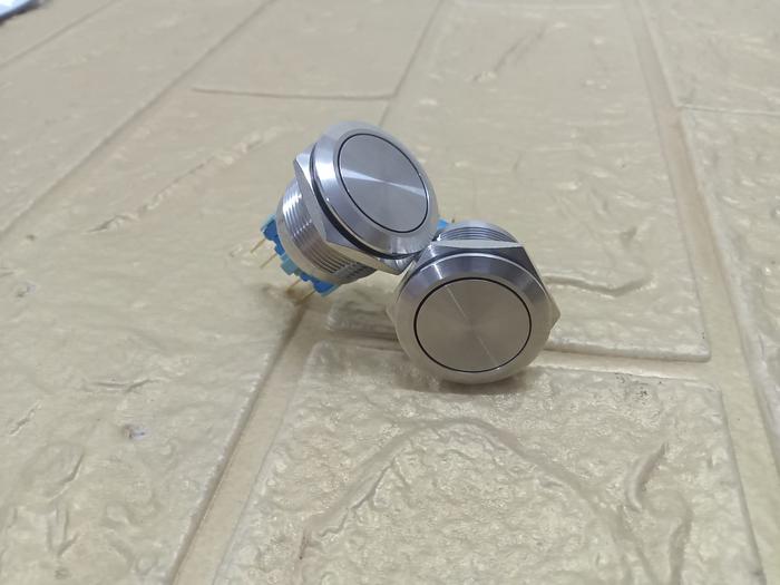 Jual Saklar On Off Stainless Push Button Momentary Switch 12MM 12V LED ...