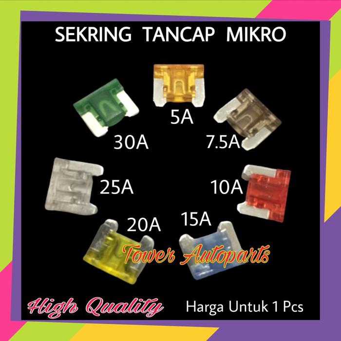 Jual Sekring MIKRO / Sikring Fuse DX Tancap Kecil Mini Mobil Ukuran ...