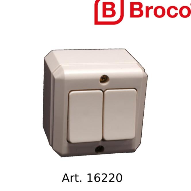 Jual SAKLAR LAMPU SERI DOUBLE SWITCH BROCO CREAM OUTBOW TEMPEL 16220 ...