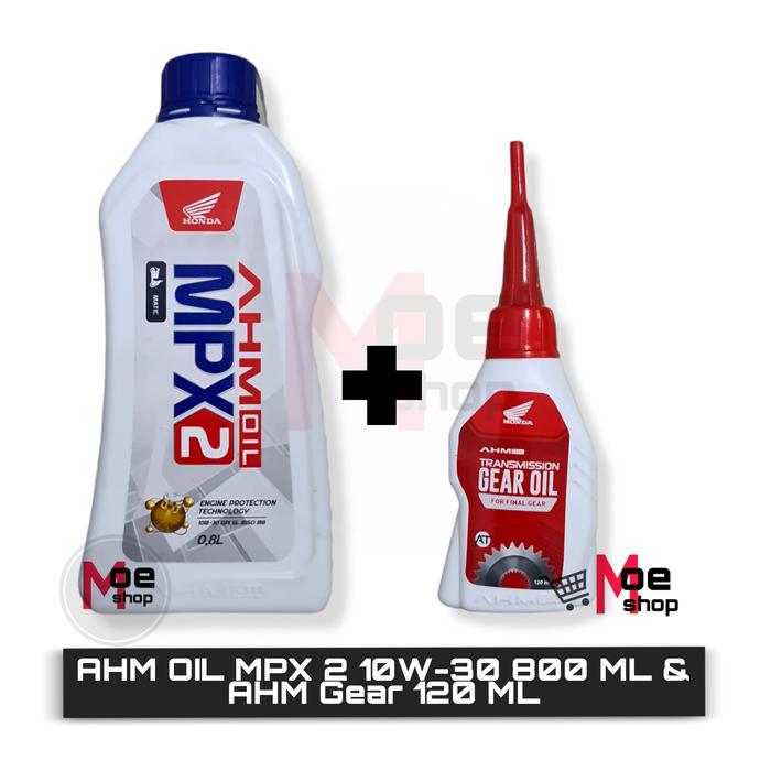 Jual Paket Oli Honda AHM Oil MPX2 10W-30 800 ML & Oli Honda AHM Gear ...