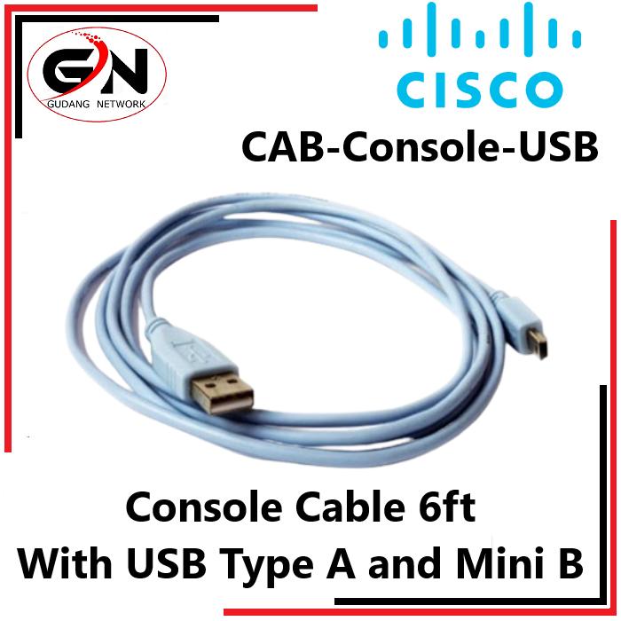 Jual Cisco Console Cable 6 ft with USB Type A and mini-B (CAB-CONSOLE ...