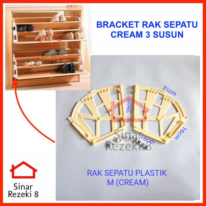 Jual Rak Lemari Sepatu Bracket Engsel Fitting Putar 3 Susun CREAM ...