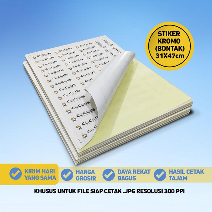 Jual Cetak Stiker Kromo A3+ / Cetak Sticker Bontak A3+ - Kota Surabaya ...