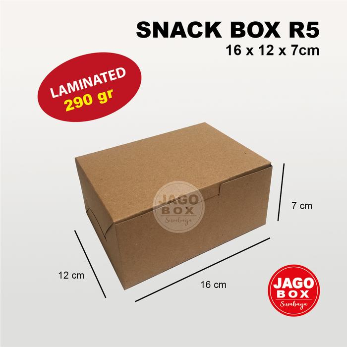 Jual KOTAK DOS BOX SNACK KUE R5 KRAFT 16x12x7 cm SAMBUNG - Kota ...