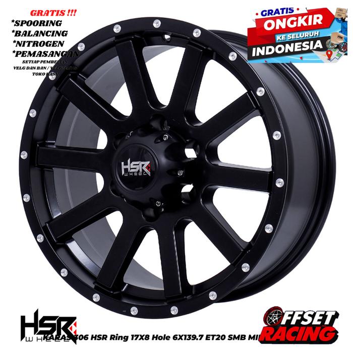 Jual Pelek mobil FORTUNER 4x4 KARAS HSR R17X8 H6X139,7 ET20 BLACK ...