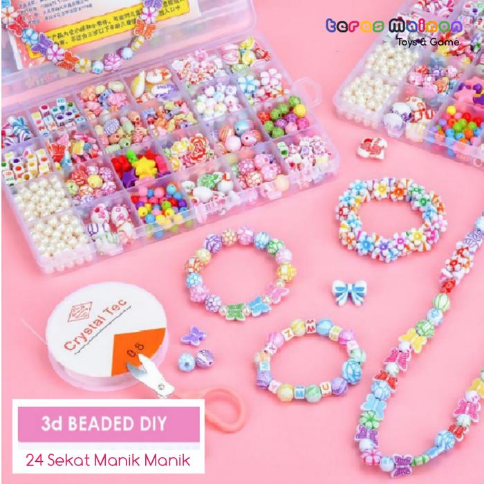 Jual TMJ - Mainan DIY Beads Gelang Kalung Anak Perempuan Meronce Manik ...