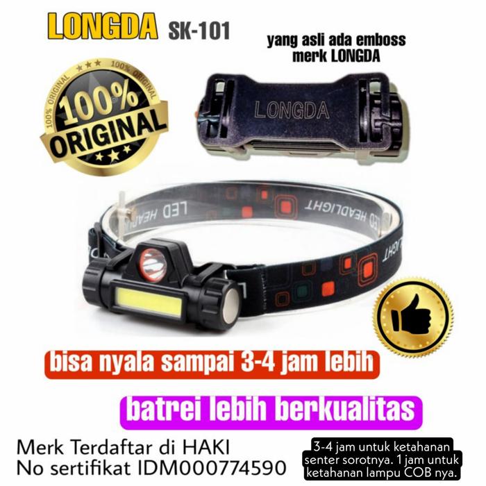 Jual SENTER KEPALA MINI HEAD LAMP LED COB RECHARGEABLE PLUS MAGNET 101 ...