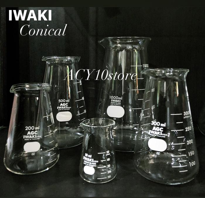 Jual IWAKI Beaker Glass Conical 50ml, 100ml, 200ml, 300ml, 500ml, 1000ml - 50 ml - Jakarta Timur ...