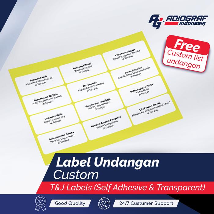 Jual Print / Cetak Stiker Label Undangan 103 - Jakarta Selatan - Adiograf | Tokopedia