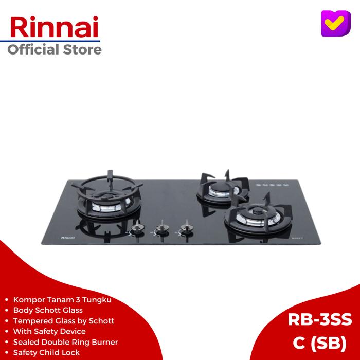 Promo Rinnai RB-3SS-C (SB) Kompor Tanam Built In Hob 3 tungku Cicil 0% 3x - Kota Bekasi - Rinnai ...
