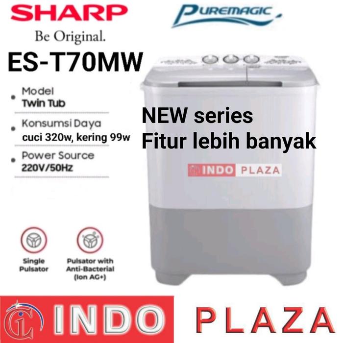 Jual Mesin Cuci Sharp 2 Tabung 7 Kg / 7kg Es-t70mw Di Seller Owl Store ...