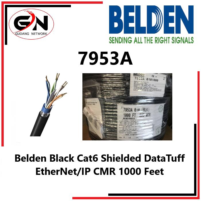 Jual Belden 7953A Black Cat6 Shielded DataTuff EtherNet/IP CMR 1000 ...