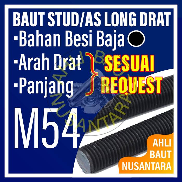 Jual Baut Stud Bolt M46 M47 M48 M49 M50 M51 M52 M53 M54 Asdrat As Long Drat - Besi Baja, 1.5 ...