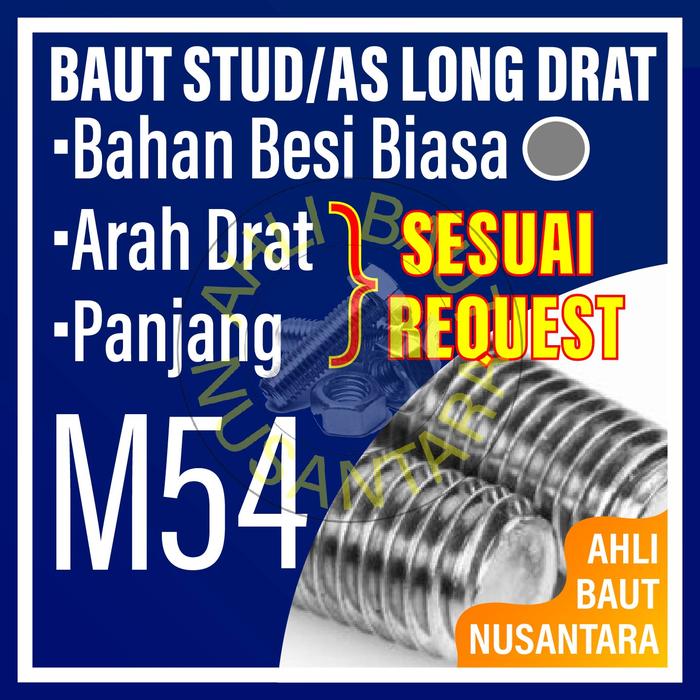 Jual Baut Stud Bolt M46 M47 M48 M49 M50 M51 M52 M53 M54 Asdrat As Long ...