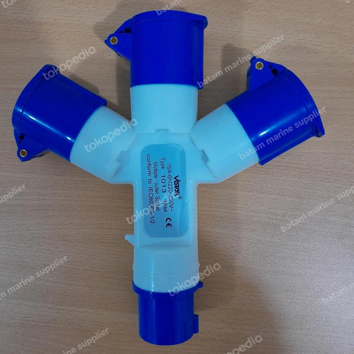 Jual 3 Way Socket 3pin 16A 220v / Industrial Socket Plug 3way 16a 220v ...