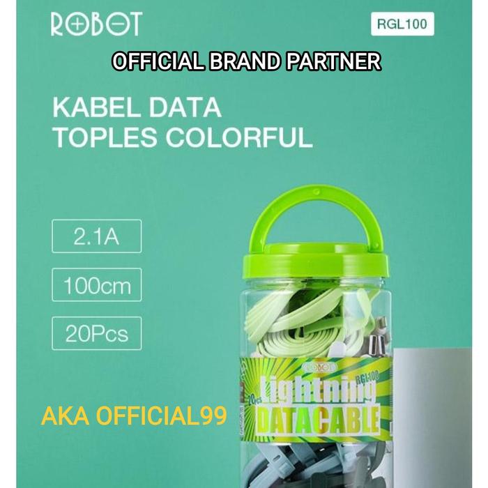Jual ROBOT RGL100 KABEL DATA IPHONE / LIGHTNING FAST CHARGING 2.1A ...