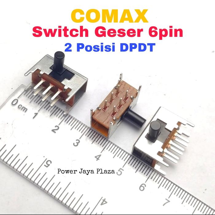 Jual Switch geser slide switch 6pin saklar 2posisi DPDT Original COMAX ...