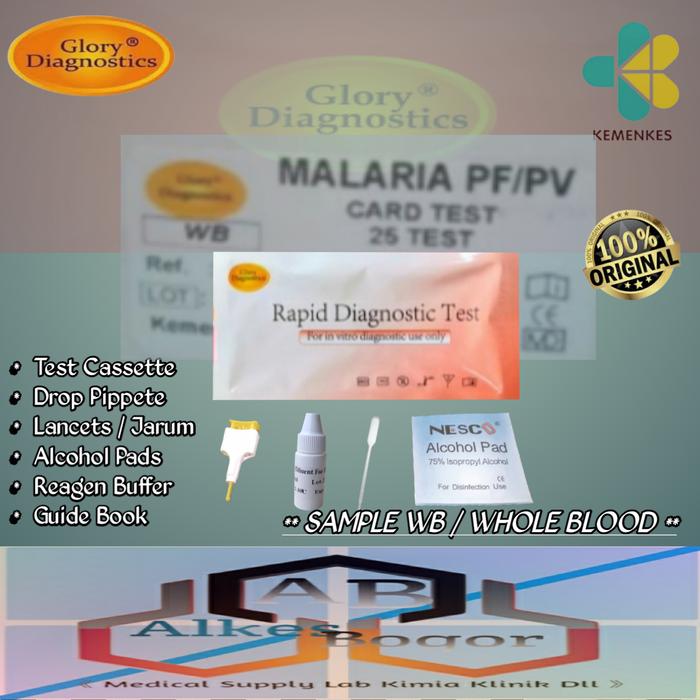 Jual RDT Malaria PF/PV Card Test Per 1 Set / Pcs - Glory Diagnostics ...