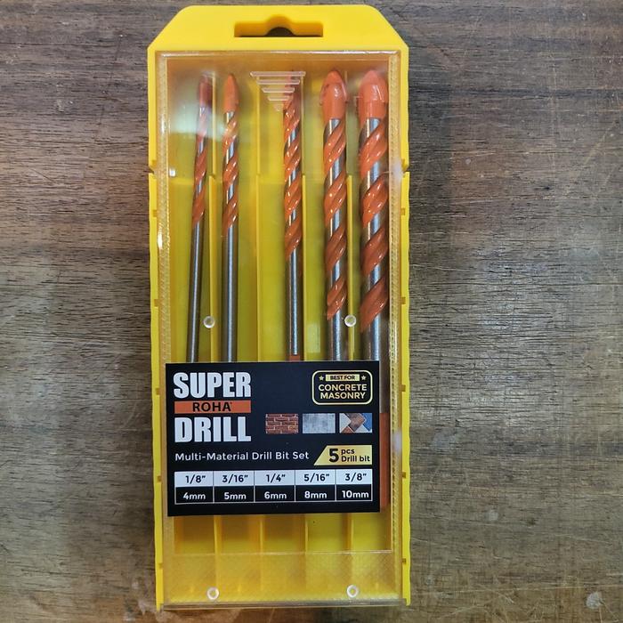Jual Roha Super Drill Concrete Masonry / Multi Material Drill Bit Set ...