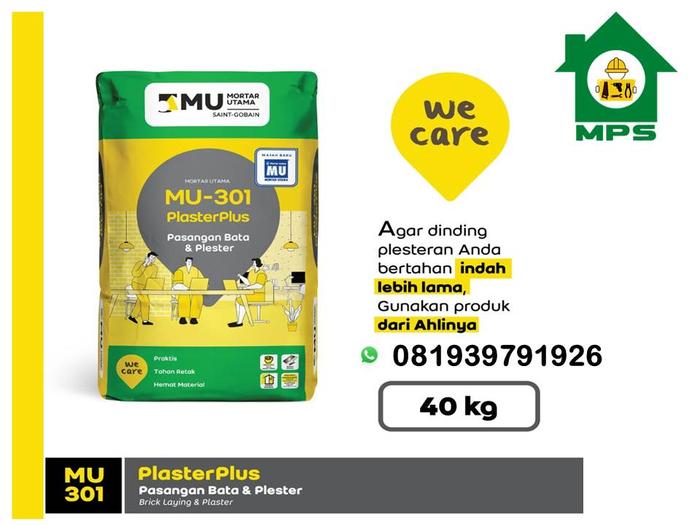 Jual Mortar Utama MU 301 40Kg Plasterplus Plester dan Pemasangan Bata ...