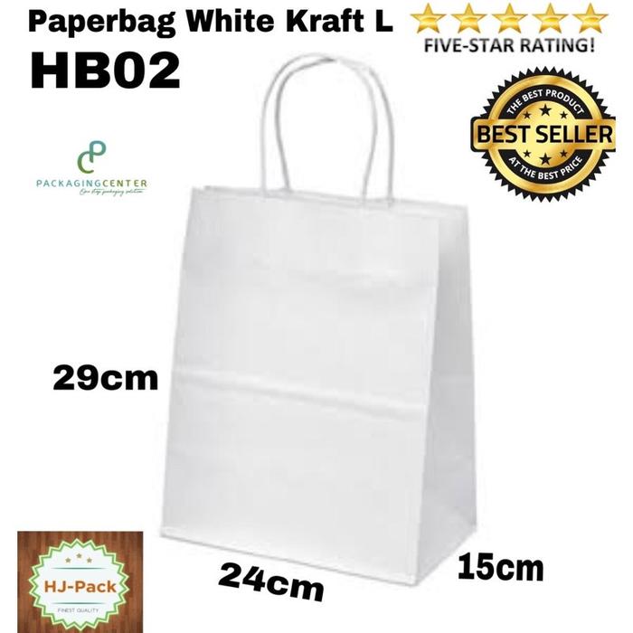 Jual PAPERBAG KRAFT PUTIH POLOS / GOODIEBAG POLOS / TAS KERTAS PUTIH ...