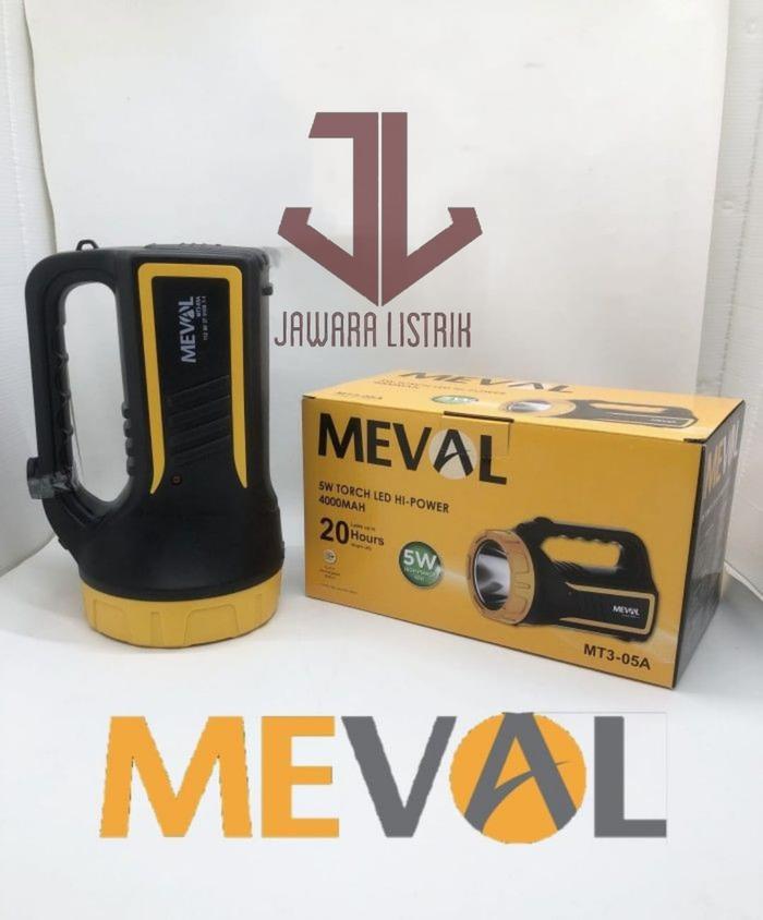 Jual SENTER LED JUMBO MEVAL 5 WATT HI POWER MT3-05A 20 JAM RECHARGEABLE ...
