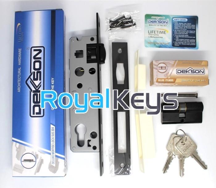 Jual Mortise Lock Dekson Dekkson MTS RL DL 84030 Hitam Body Kunci Pelor ...