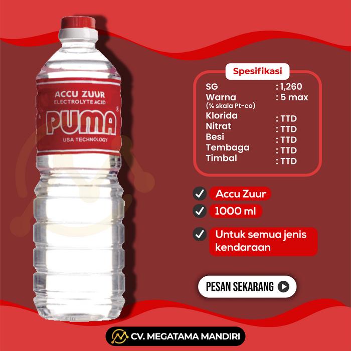Promo Air accu aki zuur merah PUMA untuk aki GS Yuasa dan semua merk ...