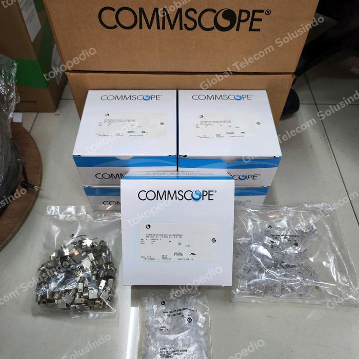 Jual Commscope Connector RJ45 Cat6 AMP Konektor RJ45 Cat6 + Shield ...