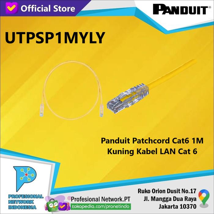 Jual Panduit Patchcord Cat6 1M Kuning Kabel LAN Cat 6 UTPSP1MYLY ...